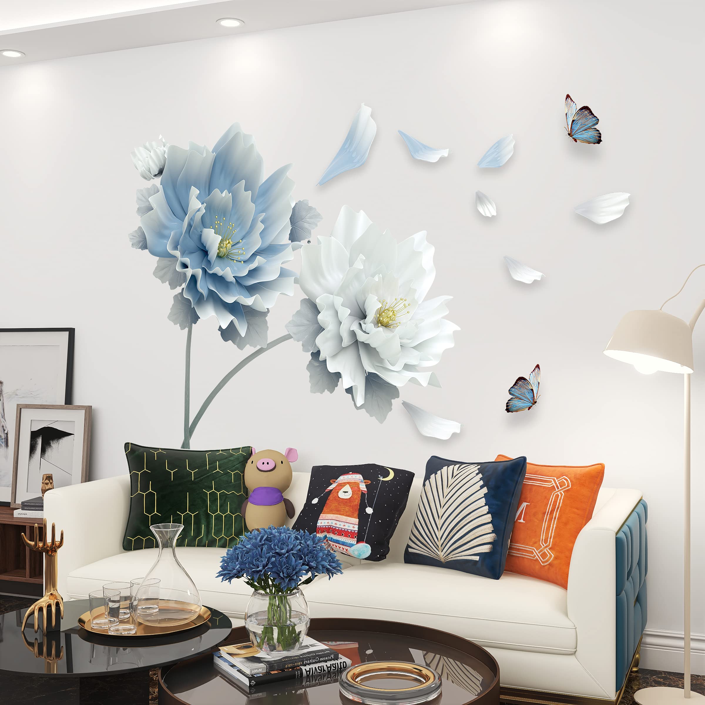 DERUN TRADING DIY WALL DECORATION(Home Personalized Design) Flowers Peel and Removable Adhesive Sticker