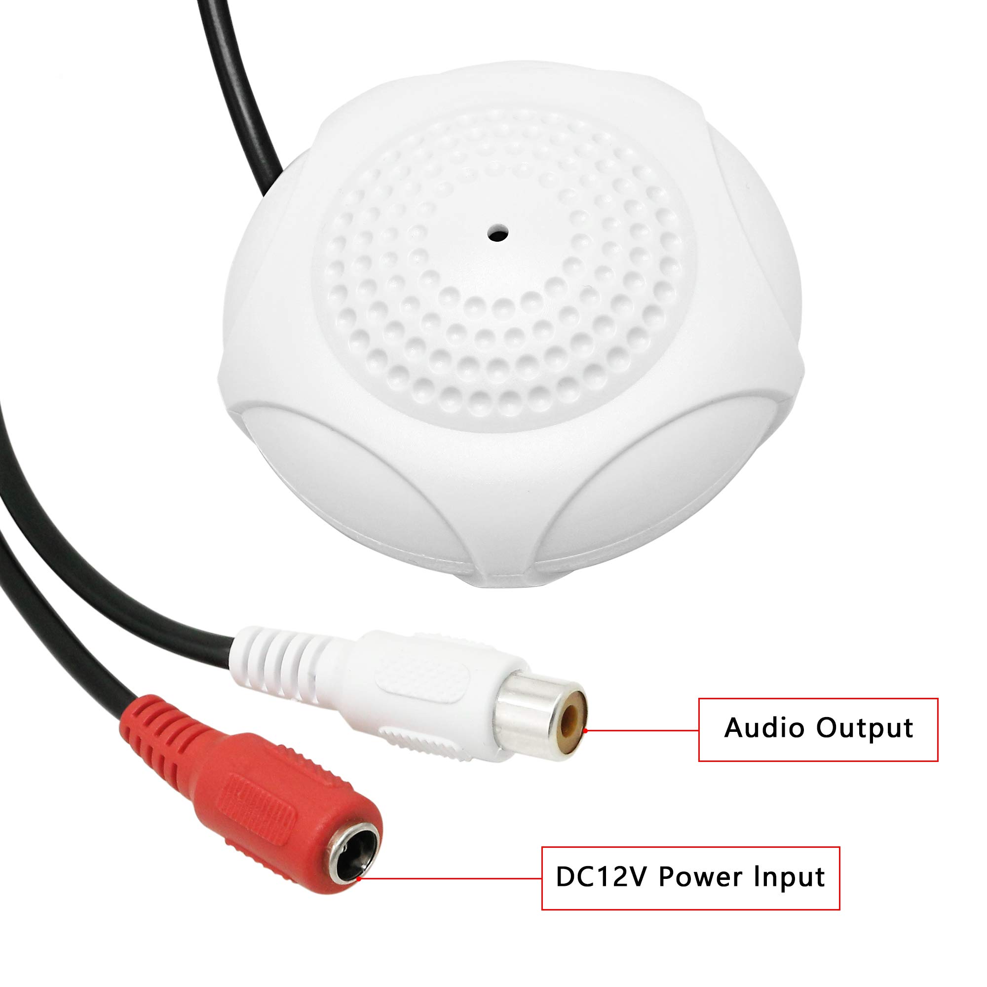 XMSJSIY CCTV Microphone,Pickup Audio Mic,Sound monitor kit microphone High Sensitive for CCTV Security Camera DVR Surveillance System