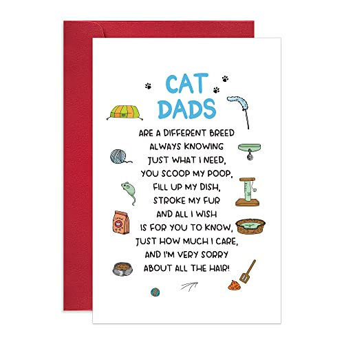 Funny Father’s Day Gifts for Cat Dads, Cute Father’s Day Card Gift for Cat Lover Owner, Cat Dads Card Gift