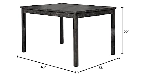 Best Master Furniture CD038DWT Vitaliya 48" Rectangular Wood Dinette Table in Black Charcoal