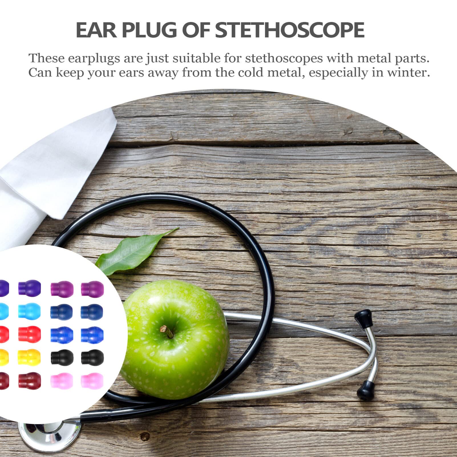 GLEAVI 10 Pairs Earplugs Stethoscope Replacement Parts Stethoscope Accessory Replacement Ear Tips Littman Stethoscope Silicone Gauges for Ears Stethoscope Earbud PVC Large