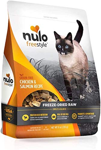 Nulo Freestyle Freeze-Dried Raw, Ultra-Rich Grain-Free Dry Cat Food for All Breeds and Life Stages with BC30 Probiotic for Digestive and Immune Health, Chicken & Salmon, 8 Ounces