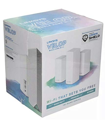 Linksys Velop Mesh WiFi System Dual-Tri AC4800, White, 3-Pack