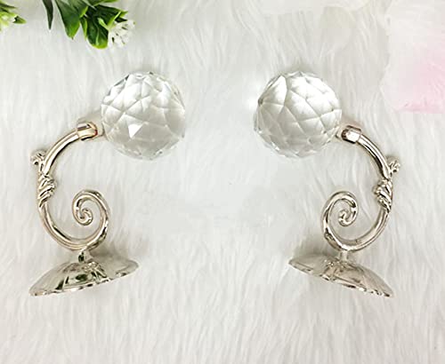 Dahszhi Drape Hooks Crystal Curtain Tiebacks Hooks Multi Use Wall Coat Hook - 2pcs