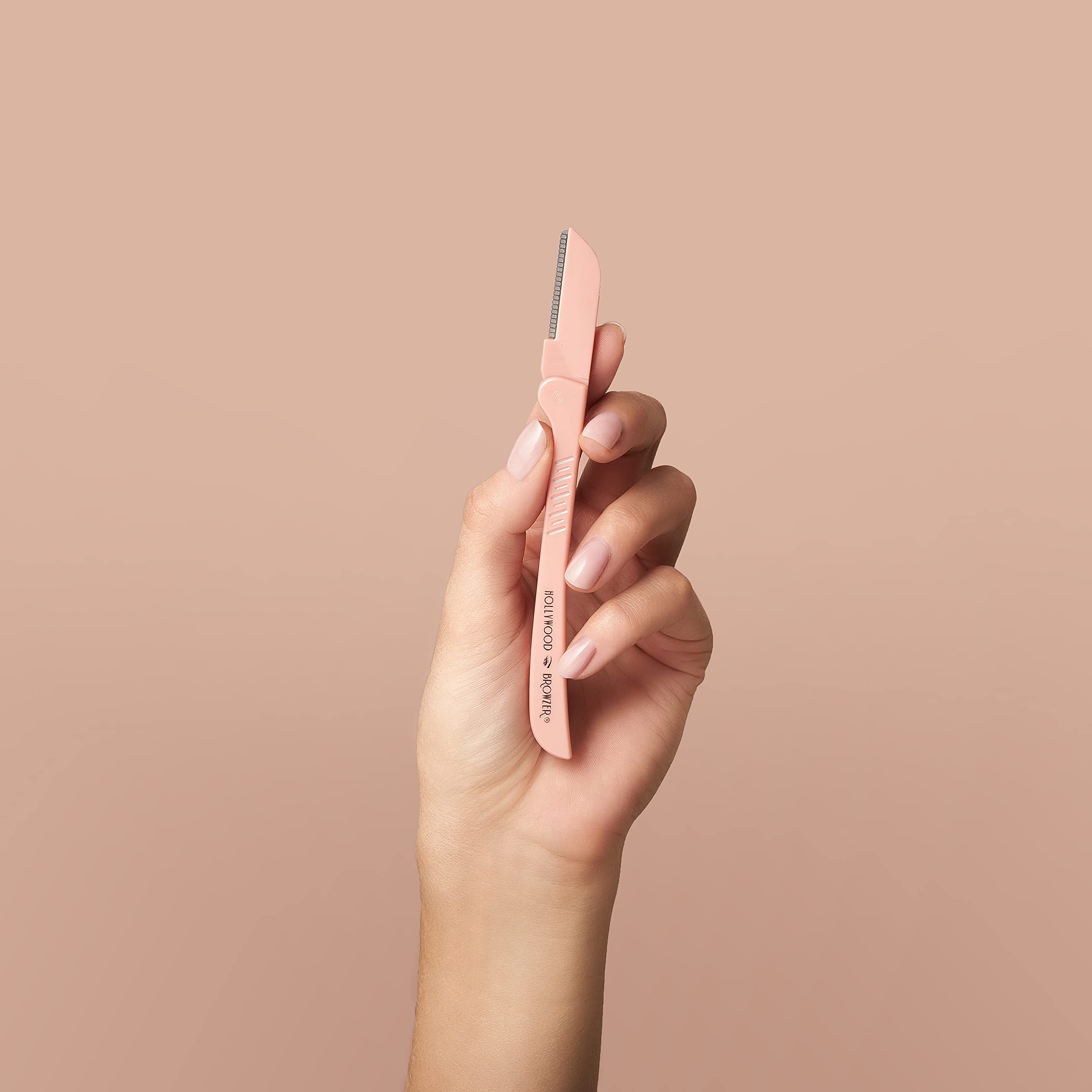 Hollywood Browzer Rose gold Dermaplaning Face Blade for Men and Women - Protective Pouch Included - Eyebrow Shaping | Removing Unwanted Hair | Dermaplaning | Exfoliation