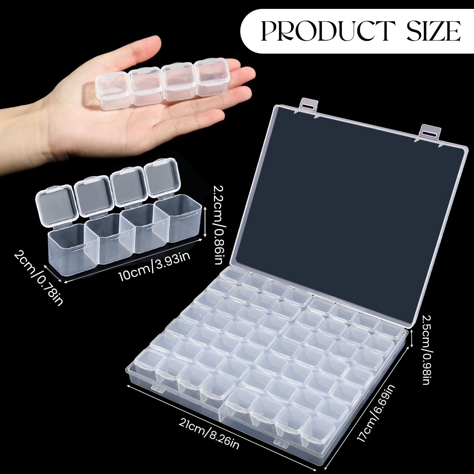 ISKYBOB 112 Slots Craft Beads Storage Containers, Plastic Beads Organizer Rhinestones Storage Box Portable Bead Art Storage Case Large Capacity Embroidery Organizers for 5D Painting Art, DIY Craft