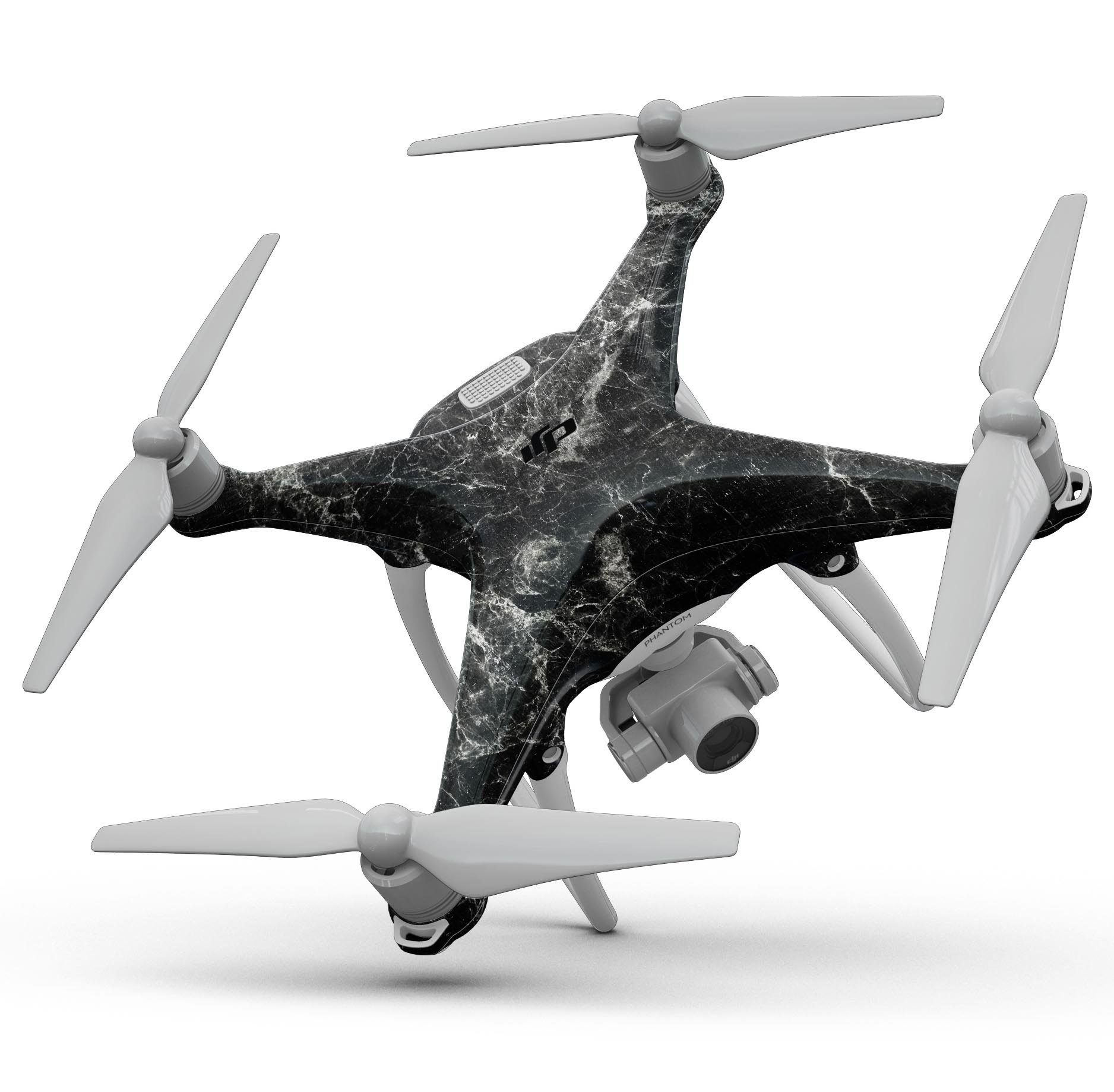 Design Skinz Design Skinz Black Scratched Marble Full-Body Wrap Decal Skin-Kit Compatible with The Drone DJI Phantom 3/Phantom 3 Pro