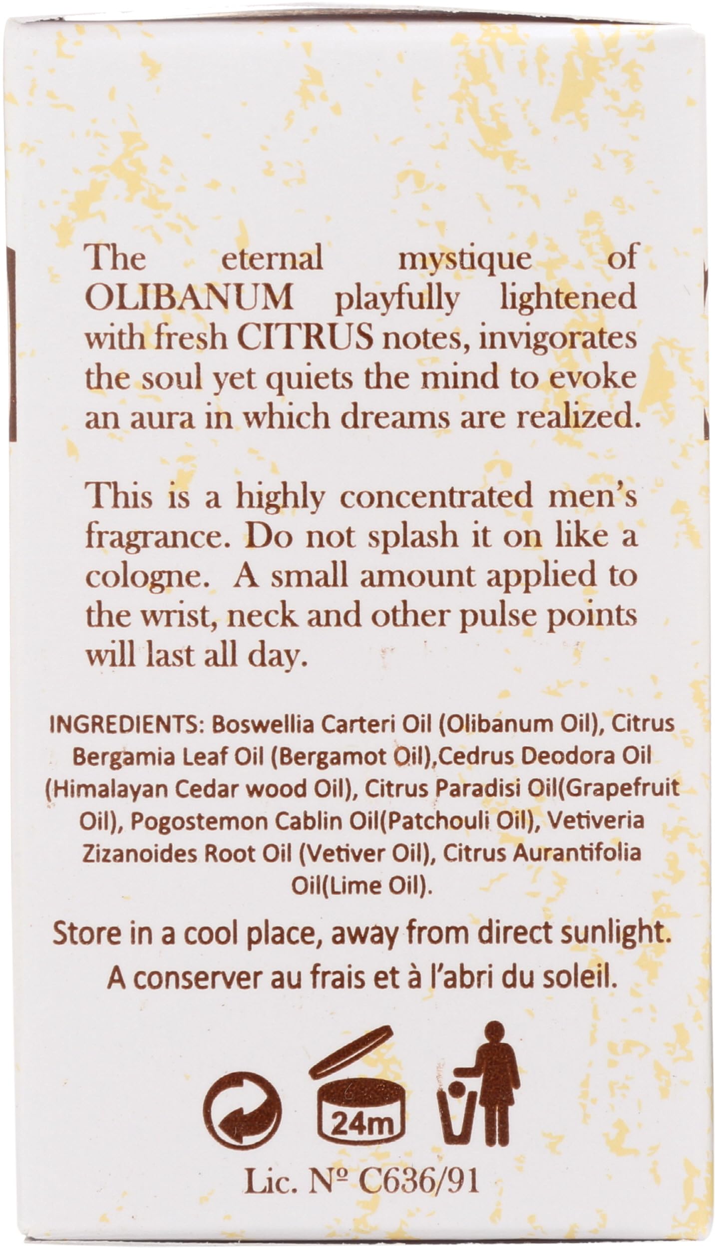 MAROMA Olibanum Citrus Perfume, 0.33 FZ