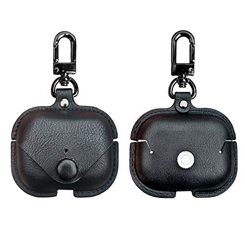 MODOS LOGICOS Charging Case Cover for Apple Air Pods Pro, Leather Case with Secure Snap-Fastener Compatible with Apple AirPods Pro 1st (2019) / AirPods Pro 2nd (2022) Charging Case - Black