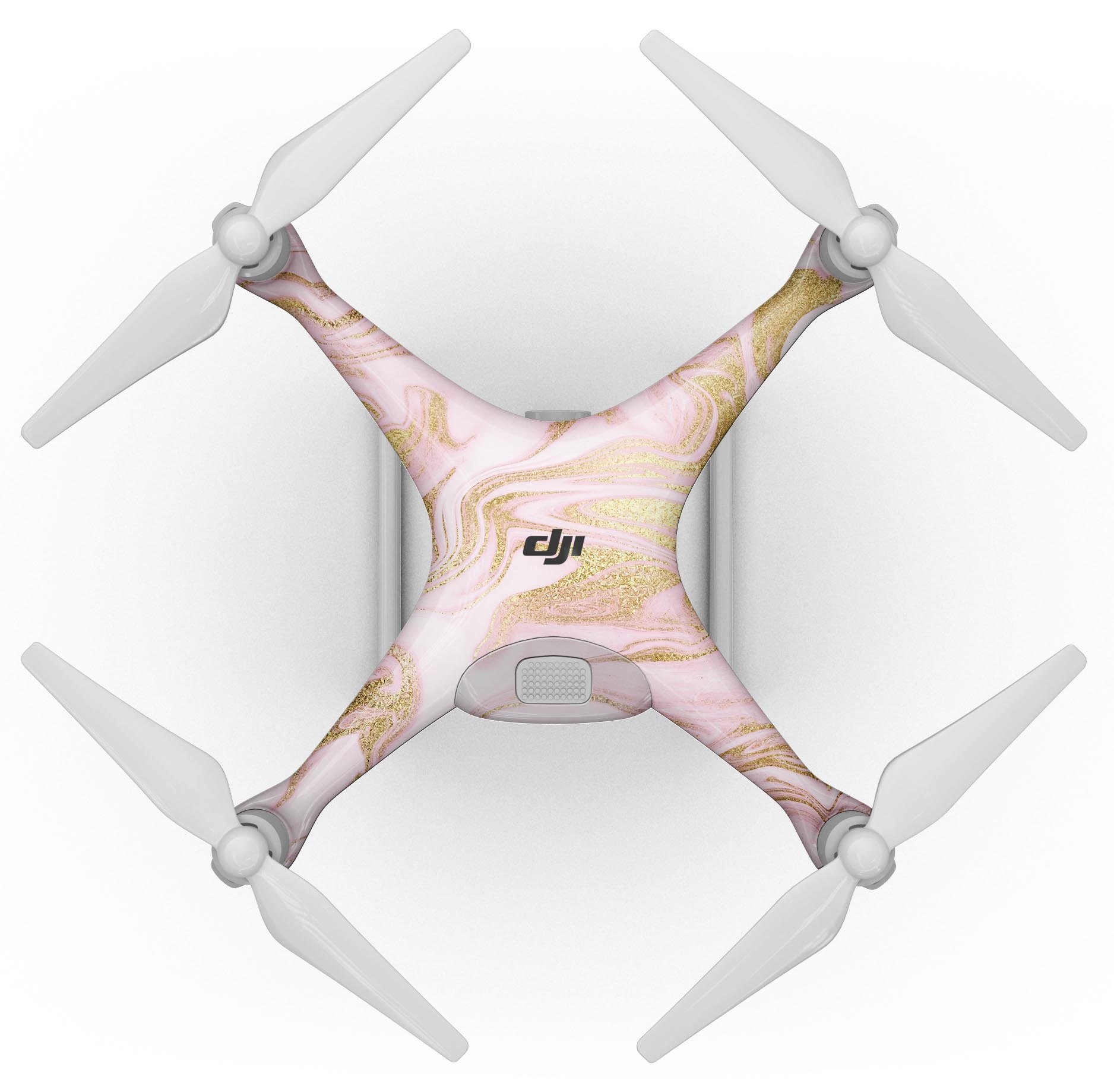 Design Skinz Design Skinz Rose Pink Marble & Digital Gold Frosted Foil V11 Full-Body Wrap Decal Skin-Kit Compatible with The Drone DJI Mavic Air
