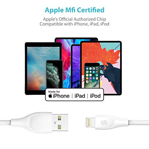 Syncwire iPhone Charger Lightning Cable - 6ft [Apple Mfi Certified] Ultra-Durable Fast Charging & Syncing Apple Charger Cord for iPhone 11 XS Max XR X 8 Plus 7 Plus 6S 6 Plus Se 5, iPad iPod - White