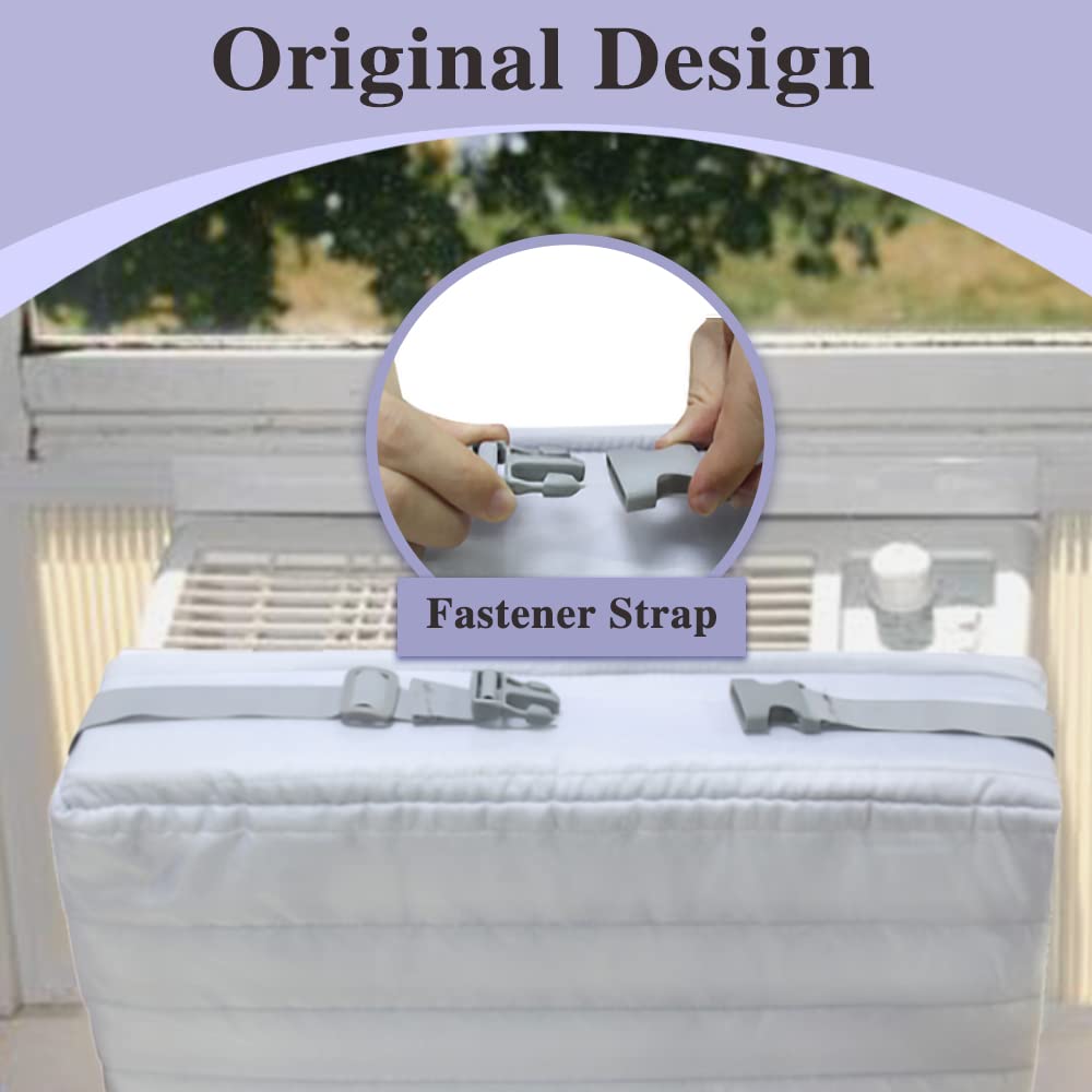 Indoor Air Conditioner Cover for Window Units, Inside Window AC Cover for Winter, fits up to 25"x 18" x 3.5"(Light Gray)