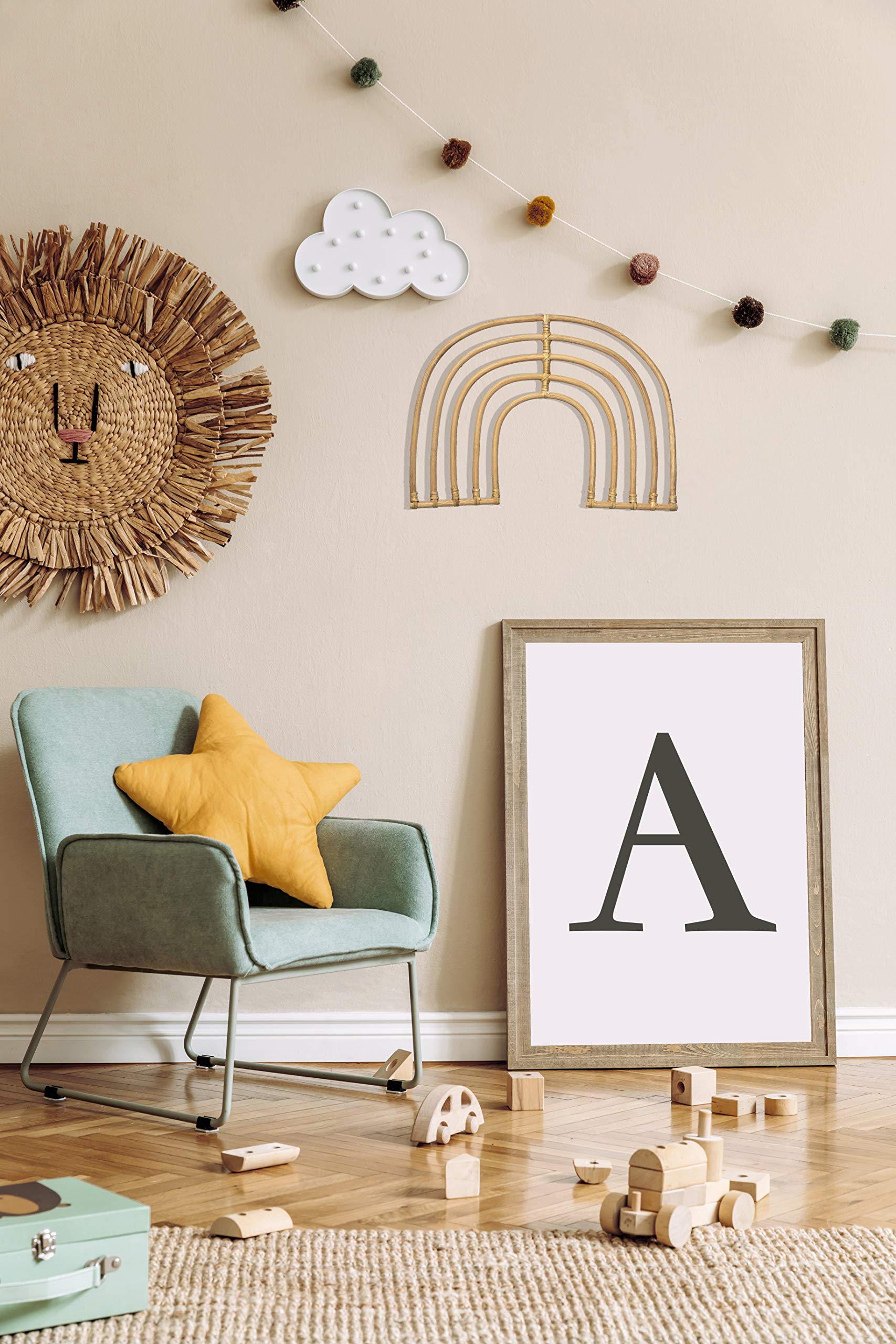 Lucky Love Rattan Rainbow Nursery Decor & Mountain Decor| Baby Room Wall Decor for Baby Girl or Baby Boy