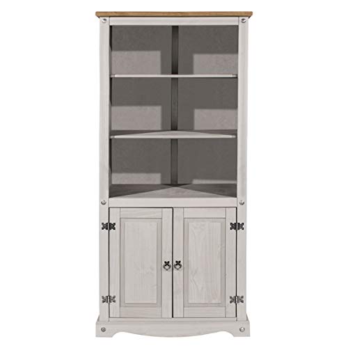 Furniture Dash Wood Bookcase Library with Doors Corona Gray