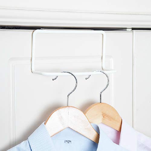 shlutesoy Over Door Tea Towel Rack Bar Hanging Holder Rail Organizer Bathroom Kitchen Hanger White