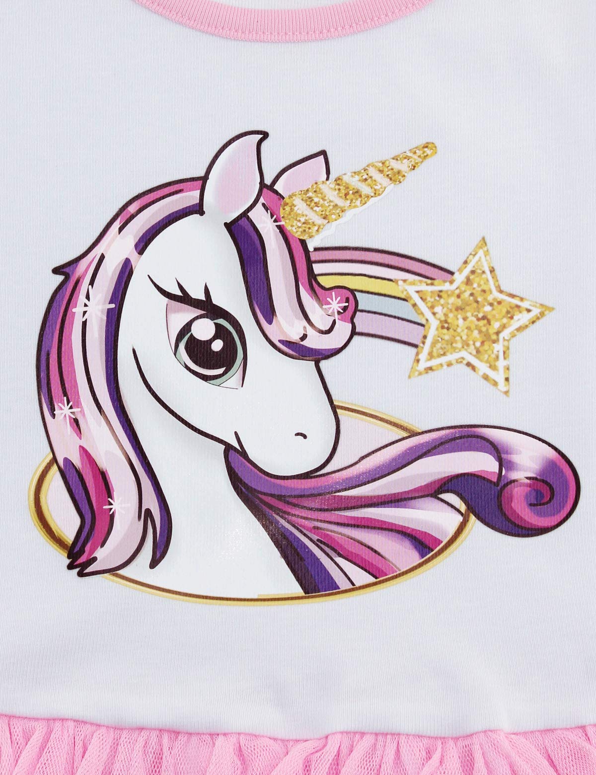 Unicorn Party Princess Birthday Pageant Rainbow 5t Little Girls Dresses,5TT50,4-5 Years(Size 120)