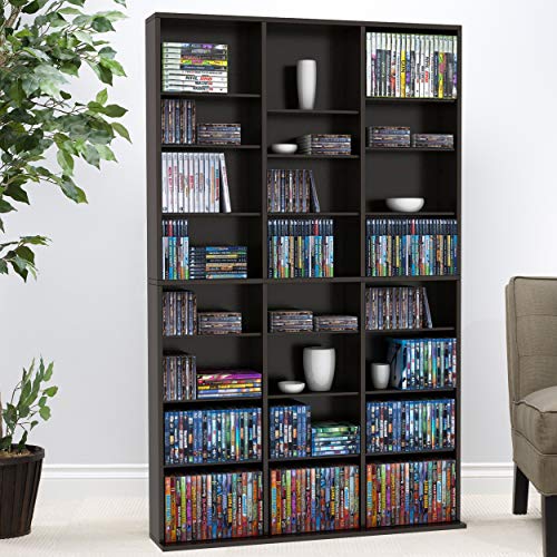 Atlantic Oskar Adjustable CD/DVD/Blu-ray Media Cabinets - Holds up to 756 Discs, 12 Adjustable Shelves Provide Flexible Storage