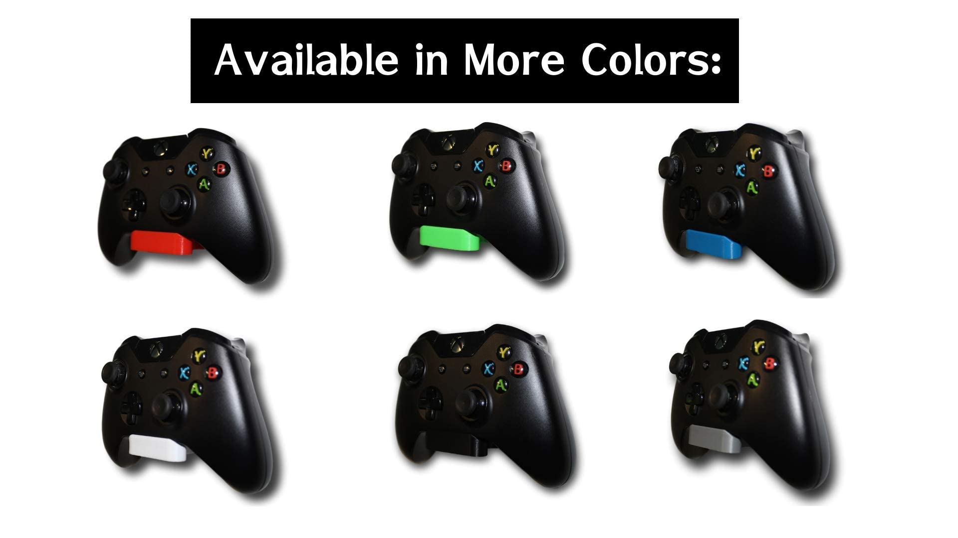 3DLASERSLAB Damage-Free Controller Wall Mount Kit for Xbox One (4 Pack, Black), Microsoft, Easy Install, 3M Command Strip Included (Black, 4)