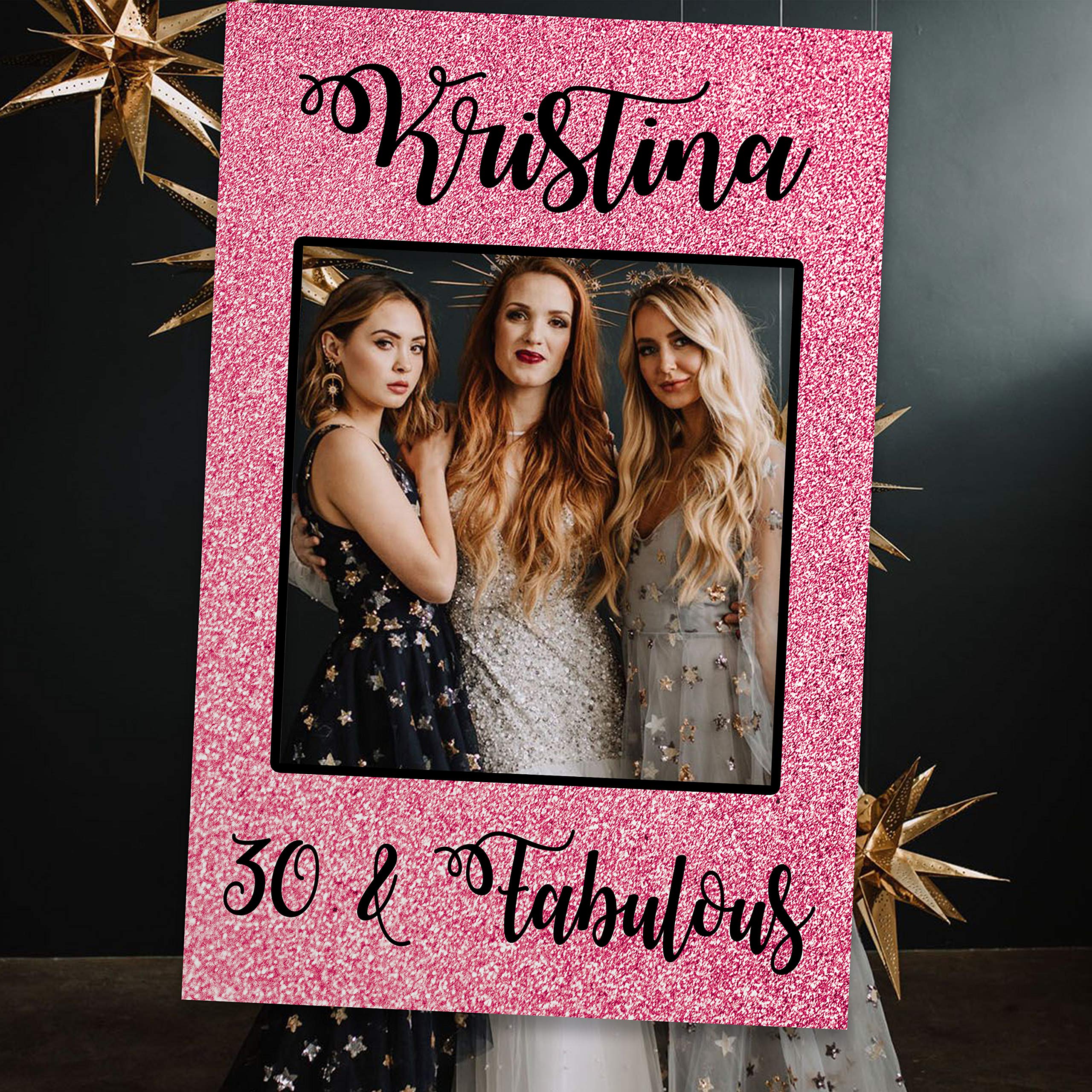 BannerBuzz Custom Forty & Fabulous Photo Frame, Photo Booth Frame, can use it as Props For Decorations, Looks Attractive, Selfie Photo Frame (36"x48", Design 05)