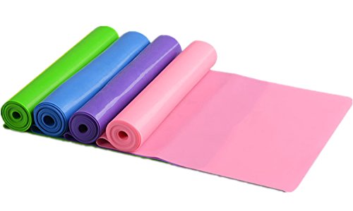4 Pack Yoga Exercise Band 5 ft.for Home Gym, Physical Therapy, Sport, Pilates, Stretch, Yoga, Strength Training
