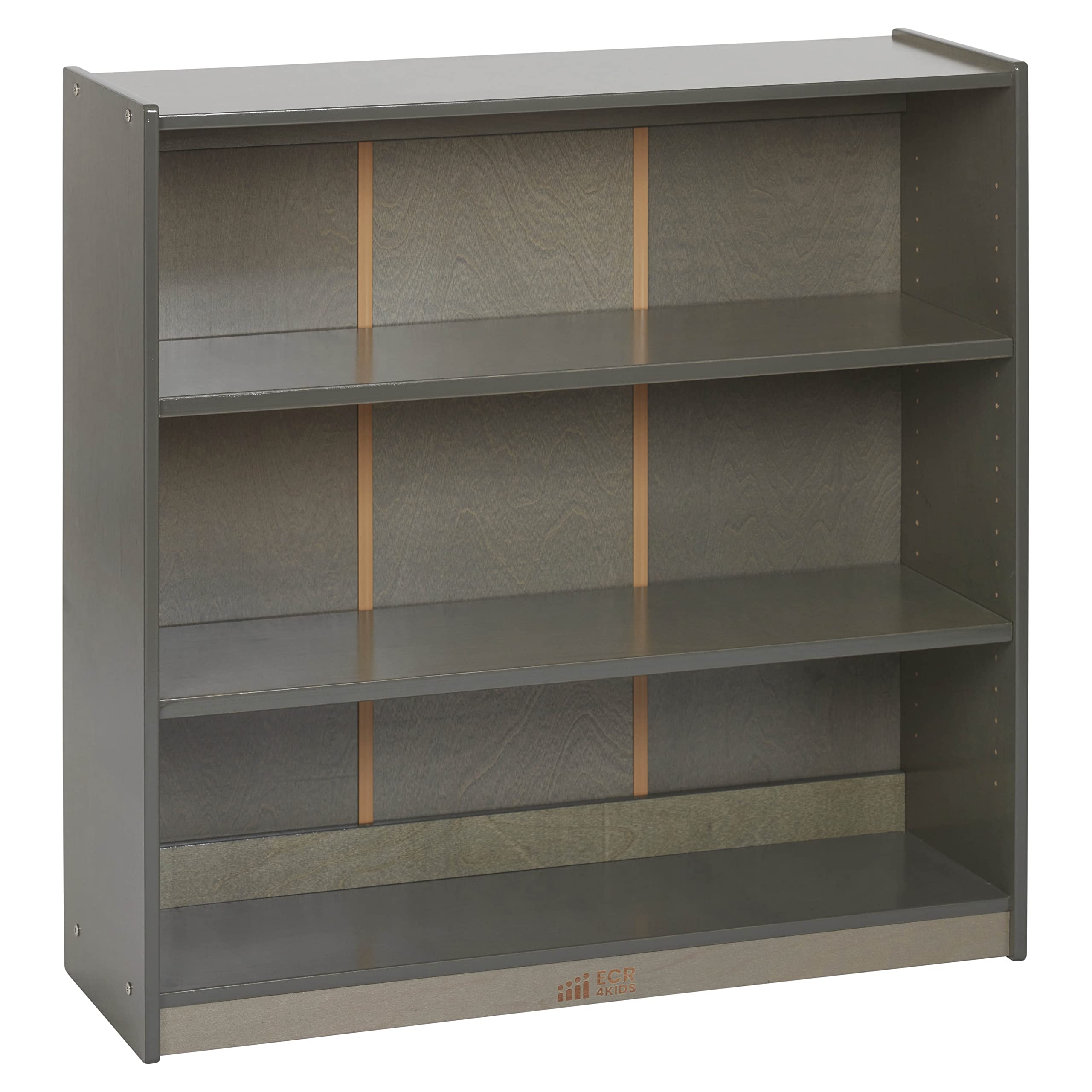 ECR4Kids Classic Bookcase, 36in, Adjustable Shelves, Grey Wash
