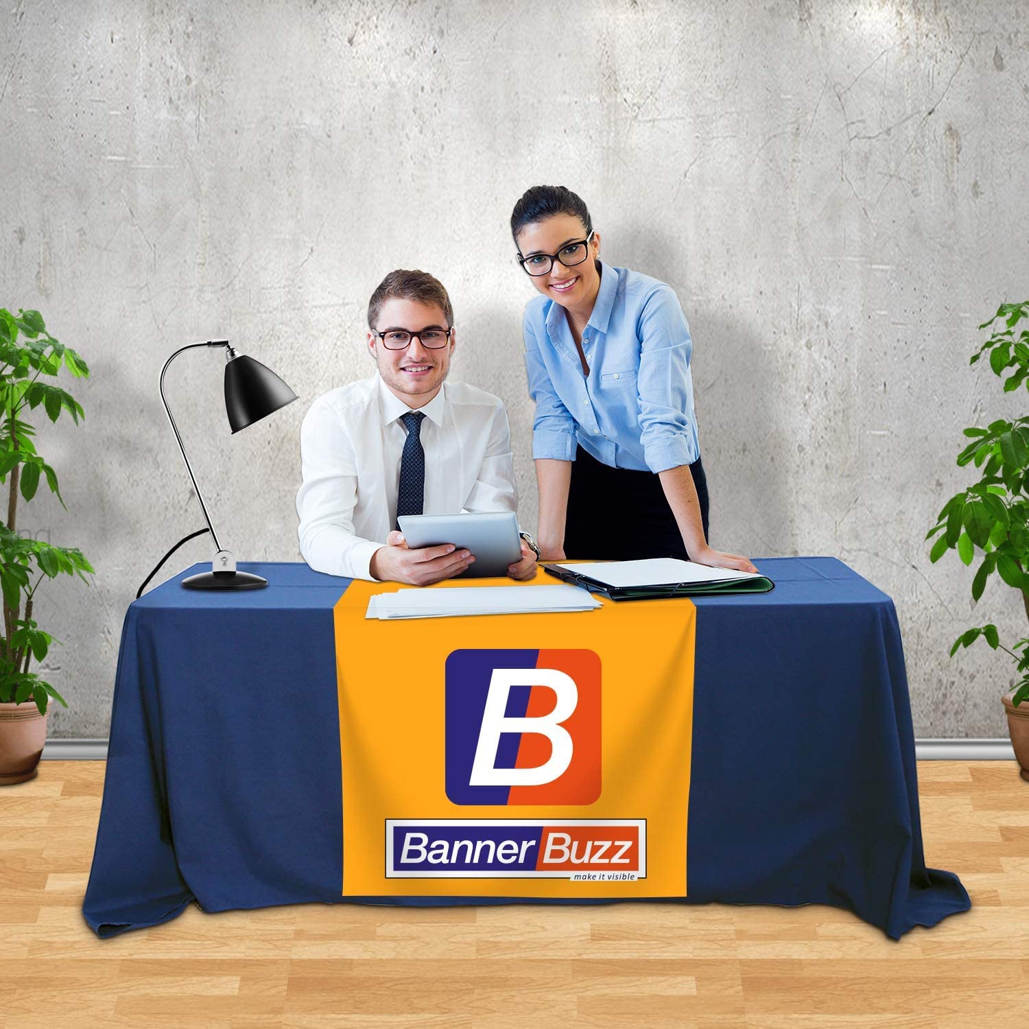 BannerBuzz Custom Table Runner Cloth, for Business, Trade Shows, Exhibitions, Events, Advertising (36" W x 90" H)