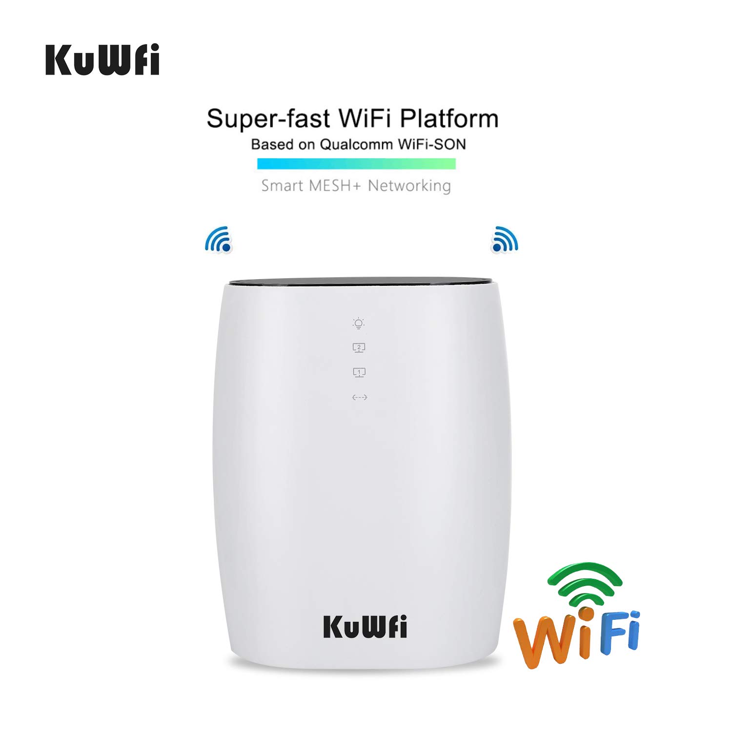 KuWFi Whole Home Mesh WiFi System 3-Pack AC3600 High Speed Seamless Roaming WiFi Network Dual Band 2.4G&5.8G Router for Whole Home Coverage