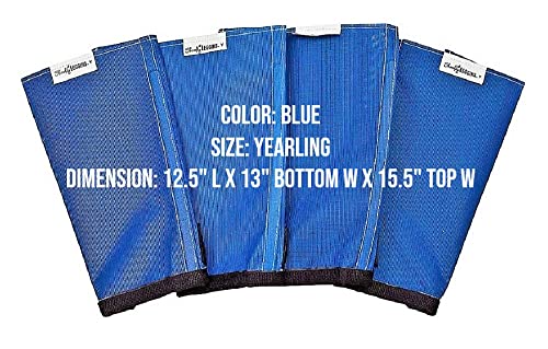 Shoofly Horse Leggins, Patented Loose Fitting Fly Boots, Prevent Fly Bites, Reduce Stomping, Stress & Fatigue, Breathable Plastic Mesh (Blue/Yearling)