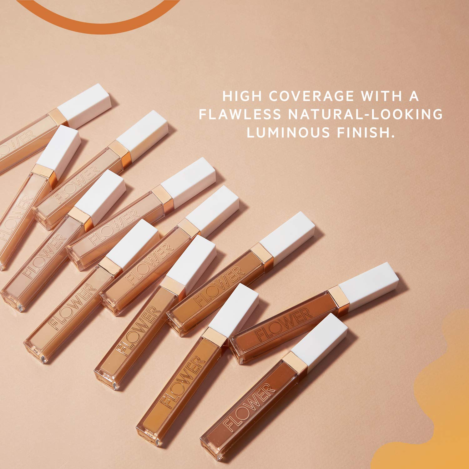 Flower Beauty Light Illusion Full Coverage Concealer- Diffuse Dark Under Eye Circles, Weightless Formula, Crease Proof Makeup (Light)