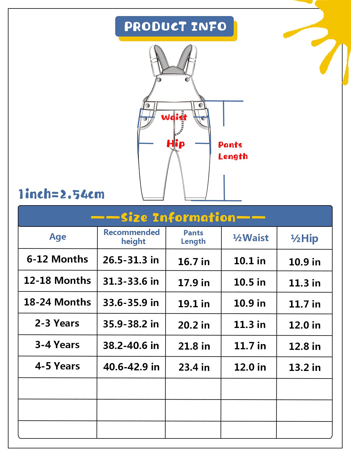 KIDSCOOL SPACE Baby Boy Girl Jean Overalls,Toddler Ripped Denim Cute Workwear,Light Blue,2-3 Years