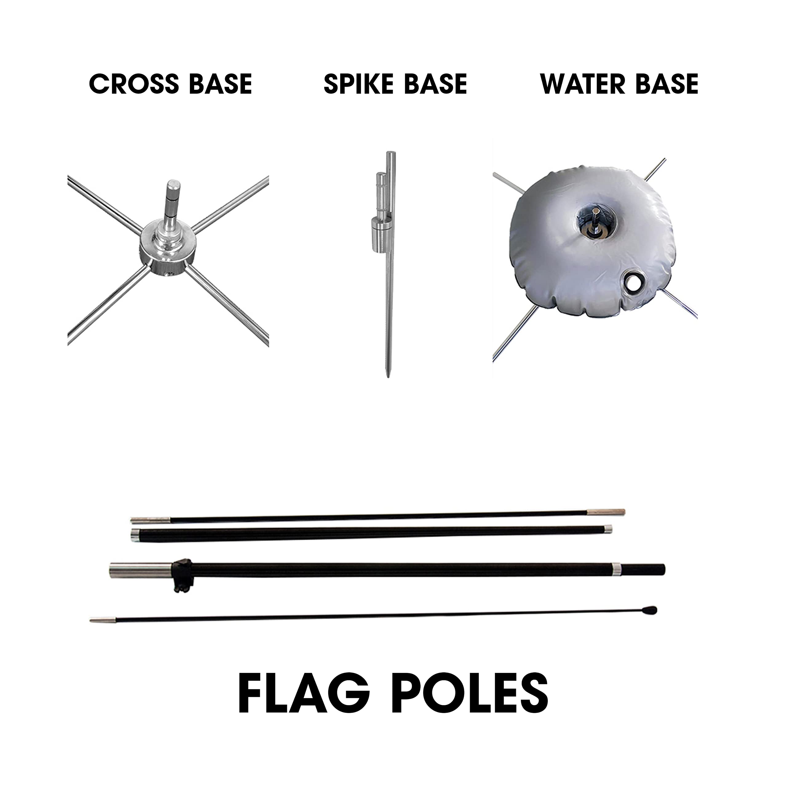 BannerBuzz Custom Shark Fin Flags with Hardware includes Aluminum Flag Pole & Ground Spike Base or Cross Base, Flutter Flag for Promotional Display Advertising, Indoor-Outdoor, Trade Shows (3.67 x 14.67 , Double Sided with Spike Base)