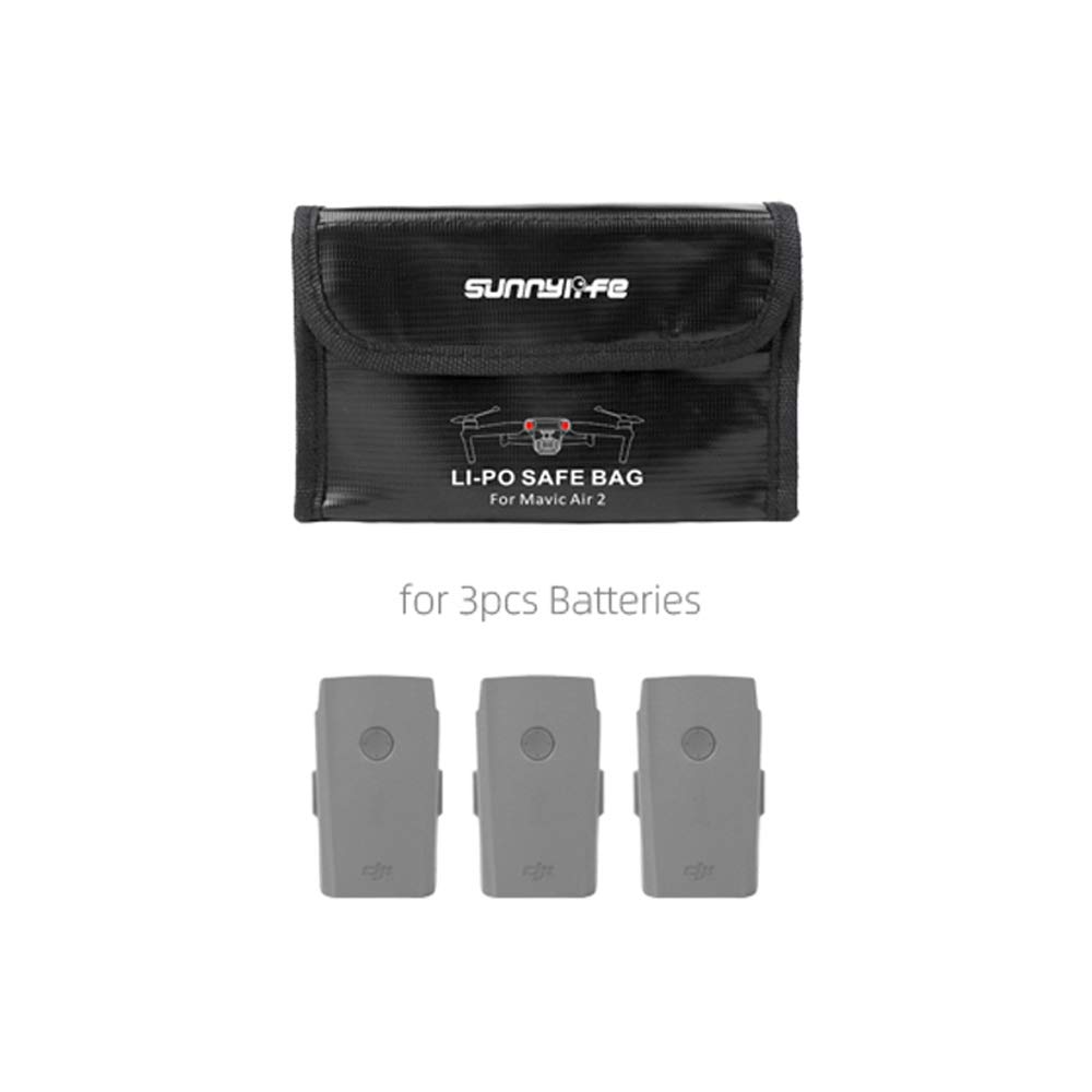 Battery Safe Bag Case for DJI Mavic Air 2/Air 2S Explosion Fire Proof Lipo Battery Safe Protective Storage Bag (for 3 Batteries)