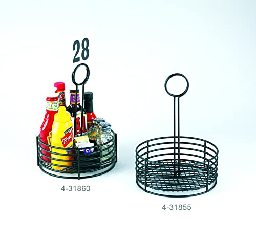 G.E.T. 4-31855 Black Round Stainless Steel Condiment Caddy Iron Polyethylene Coated Table Caddies Collection