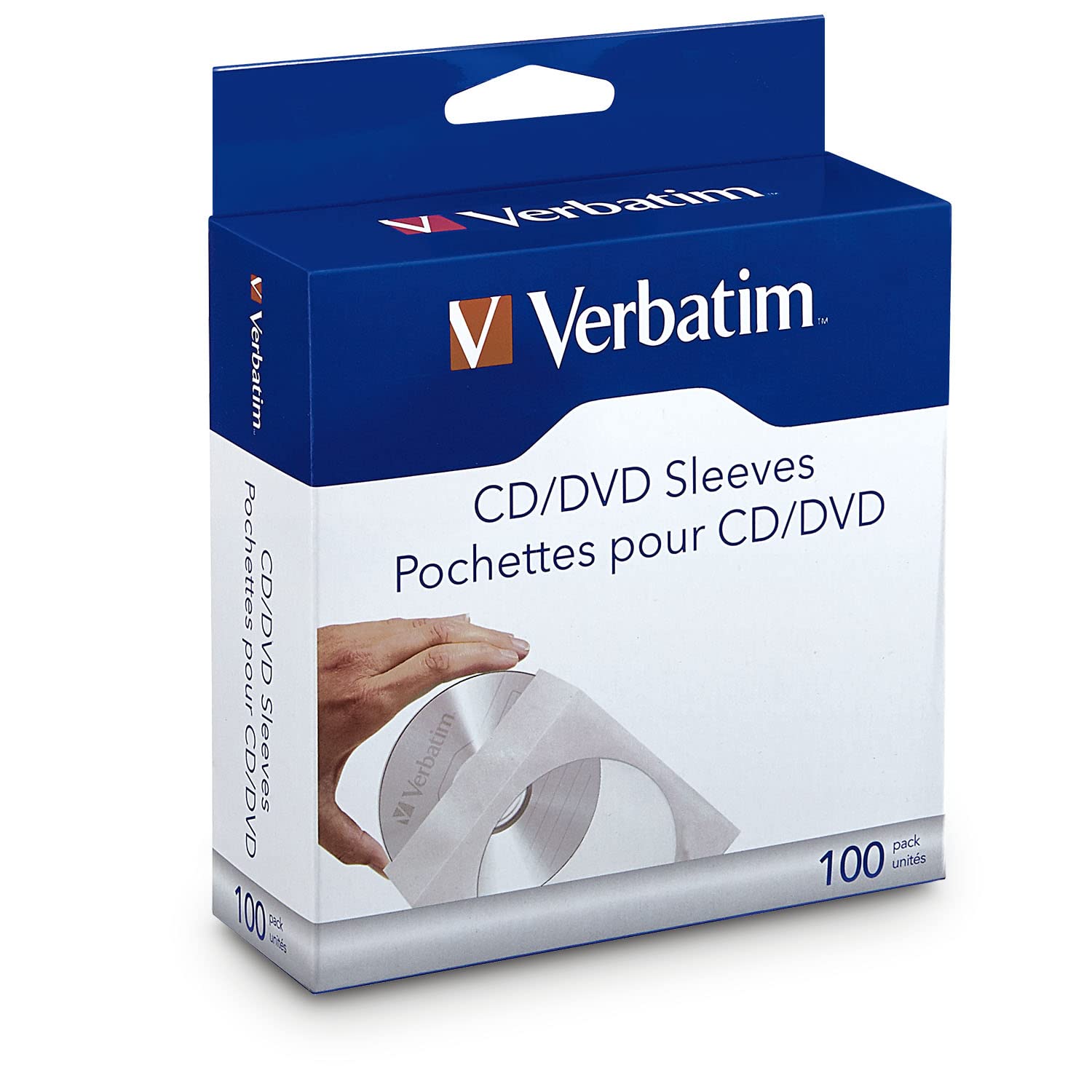 Verbatim DVD-R 4.7GB 16x AZO Recordable Media Disc - 50 Disc Spindle & CD/DVD Paper Sleeves-with Clear Window 100pk