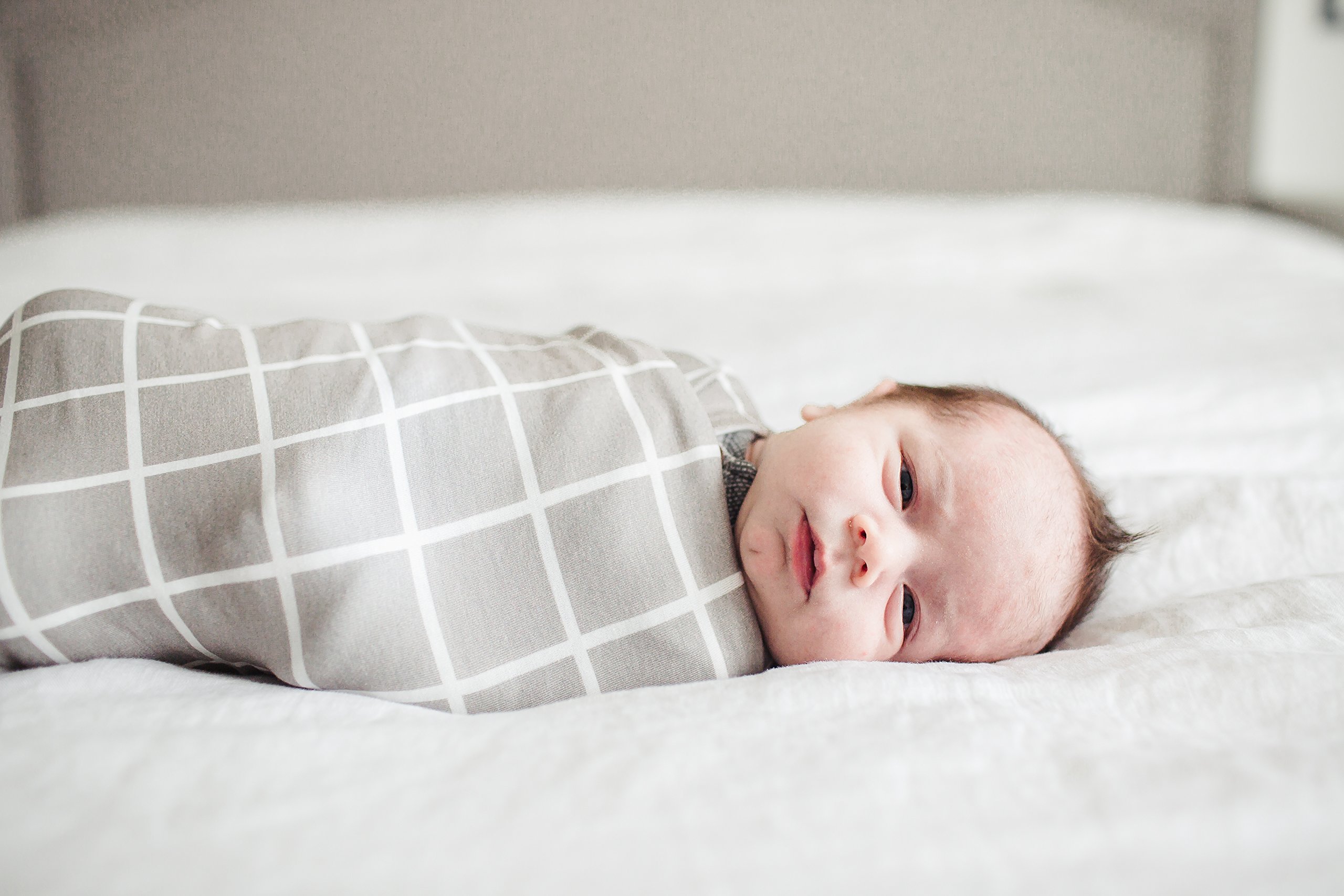 Large Premium Knit Baby Swaddle Receiving Blanket "Midway" by Copper Pearl