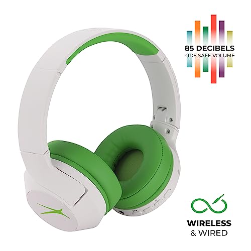 Altec Lansing Kid Safe Noise Cancelling Wireless Headphones 15H Battery, 85dB Volume Limit, Foldable Design Powerful Sound, Active Noise Cancellation Perfect for Kids Ages 7+