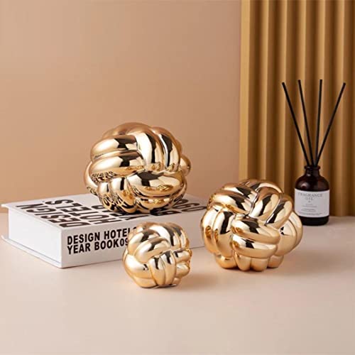 Gold Knot Decor, Shelf Decor Aesthetic, Coffee Table Decor, Bookshelf Decorative Link Decor, Fireplace Mantle Entryway Table Decor, Boho, Minimalist (1 pcs)