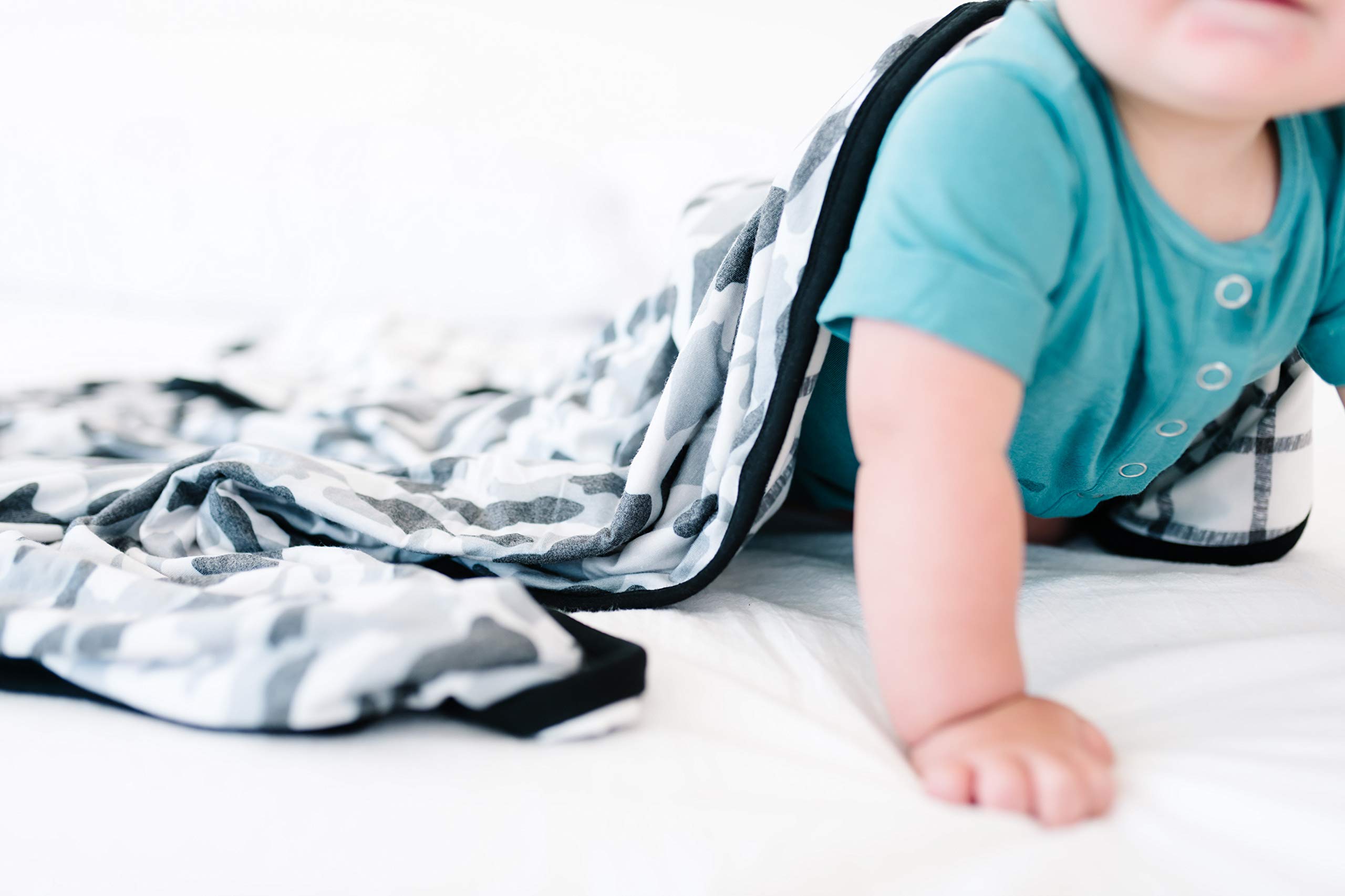 Large Premium Knit Baby 3 Layer Stretchy Quilt Blanket"Gunnar" by Copper Pearl