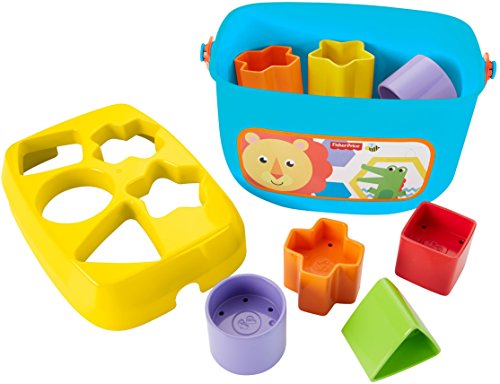 Fisher-Price Infant Gift Set with Baby’s First Blocks (10 Shapes) and Rock-a-Stack Ring Stacking Toy for Ages 6+ Months (Amazon Exclusive)