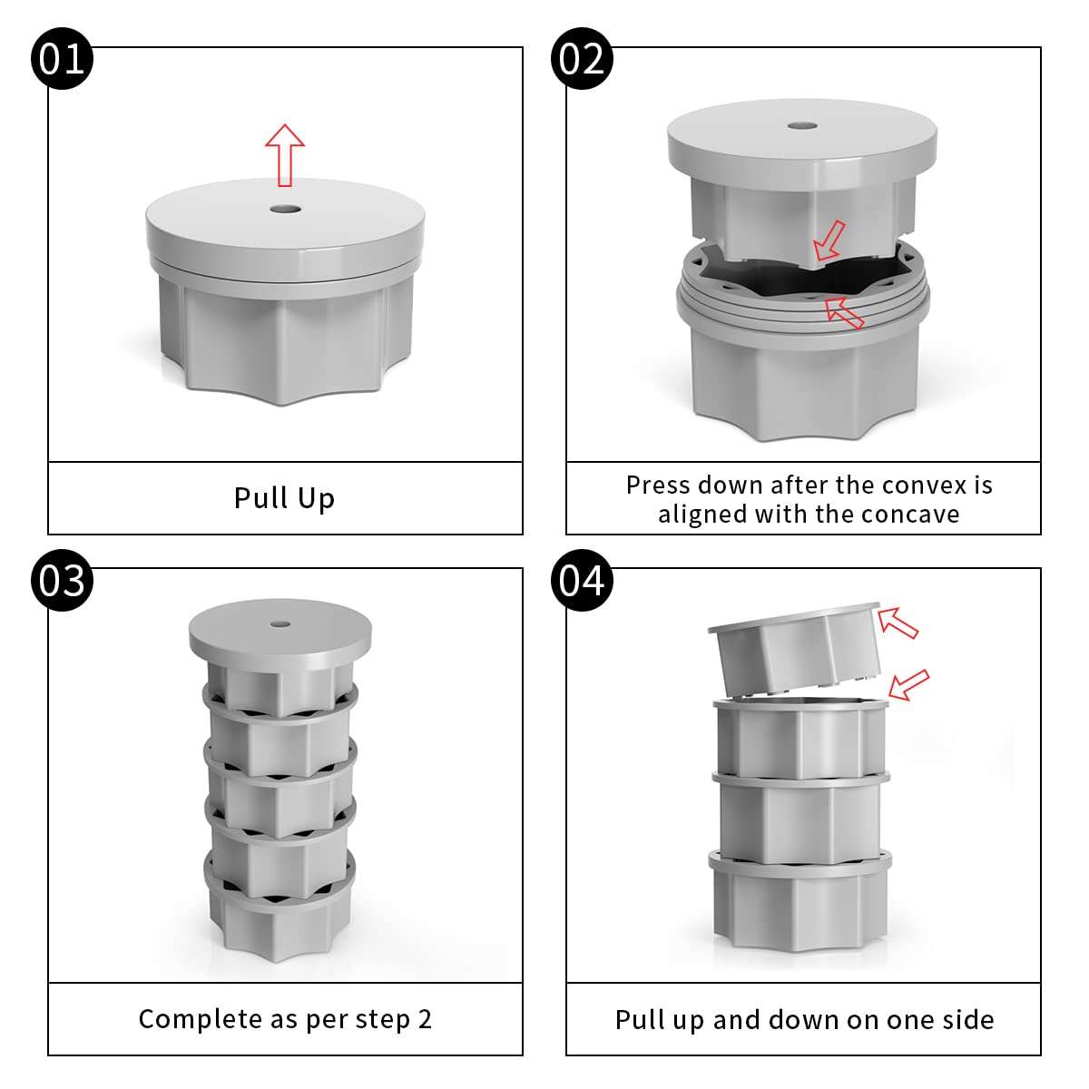 2022 Upgraded Portable Separable Folding Stool, Multifunctional Stool Split into Storage Boxes or Bowl with Load Capacity 400lbs Portable Collapsible Stool for Camping Fishing Hiking BBQ (Grey)