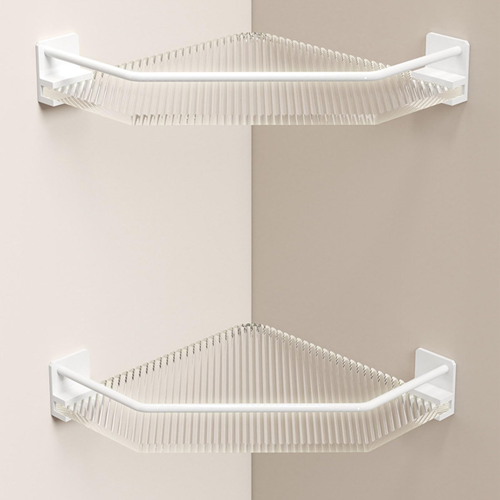 Keebgyy Corner Shower Caddy, Shower Storage Rack, Corner Shower Caddy Bathroom Shower Organizer Acrylic Shower Shelf No Drilling Large Capacity for Bathroom Dorm Kitchen(Black Single Layer with Hook)