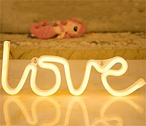 Nordstylee Neon Love Light Signs, Led Love Night Lights Decor Lights for Kid's Gift, Wall/Room Decor, Birthday Party, Christmas, Wedding Decoration(Warm White)