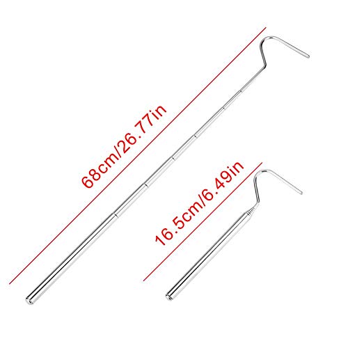 Fdit Snake Reptile Catcher Stainless Steel Extensible Telescoping Capture Hook