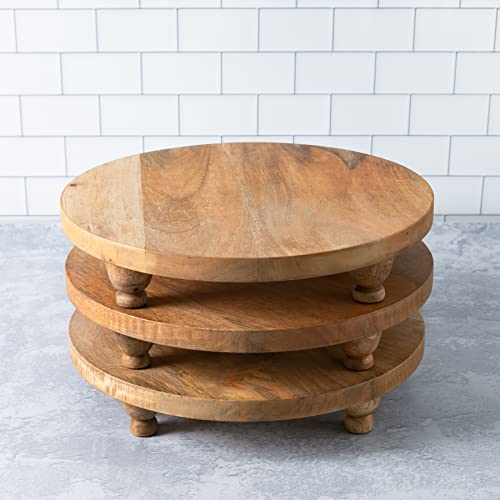Heritage Lace Artisan Wood 16" Footed Charcuterie Board, Natural, 40 (FH-042)