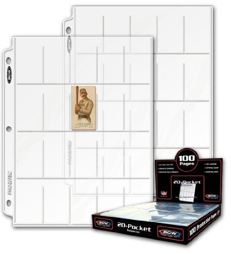 BCW 20 Pocket Tobacco Card Pages, 25 ct