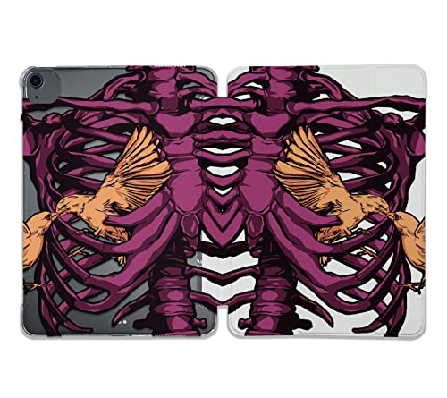Cute Skeleton Bird Pattern Case Compatible with All Generations iPad Air Pro Mini 5 6 11 inch 12.9 10.9 10.2 9.7 7.9 Plastic Fabric Cover Slim Smart Stand SN1030 (8.3" Mini 6th gen)