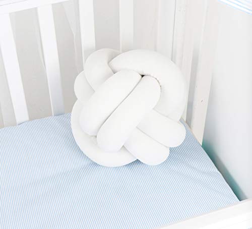 FLORAVOGUE White Knot Pillow Home Decorative Cushion - Modern Home Sofa Decor Throw Pillow 10" (White)