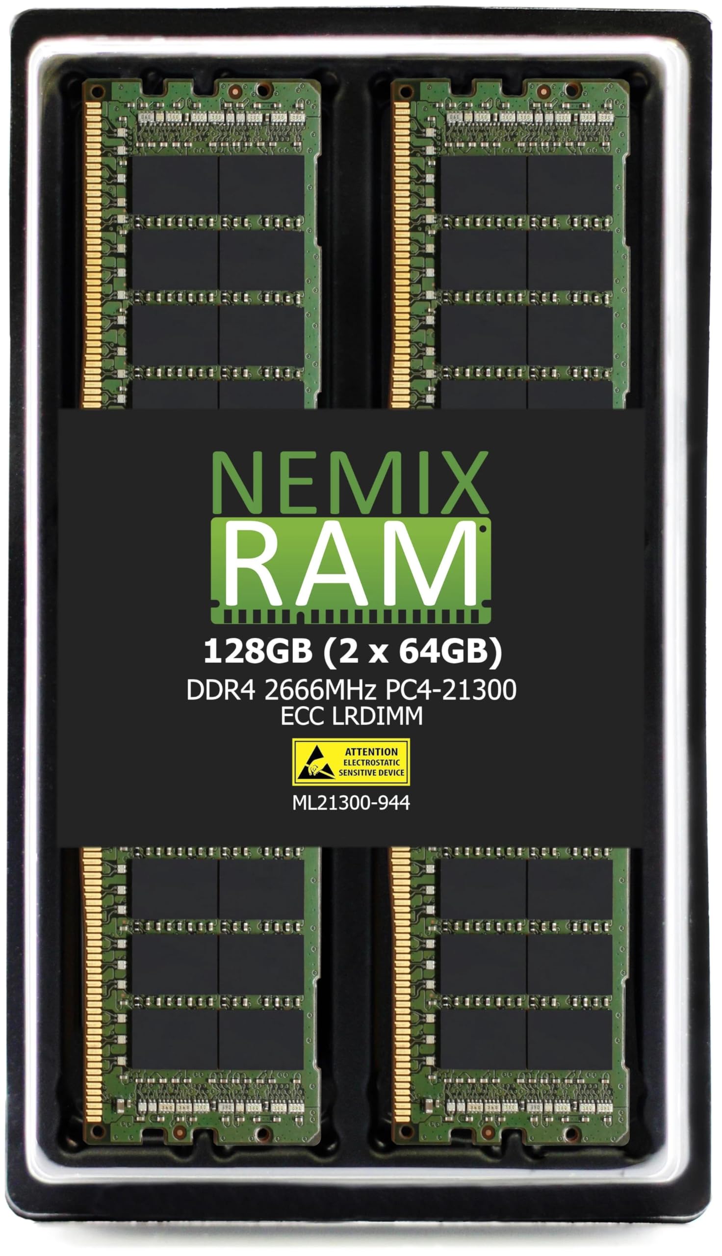 NEMIX RAM 128GB (2X64GB) DDR4 2666MHZ PC4-21300 4Rx4 1.2V CL19 288-PIN ECC LRDIMM Load Reduced Server Memory KIT Compatible with Apple Mac Pro 2020 7,1 Rack Computer