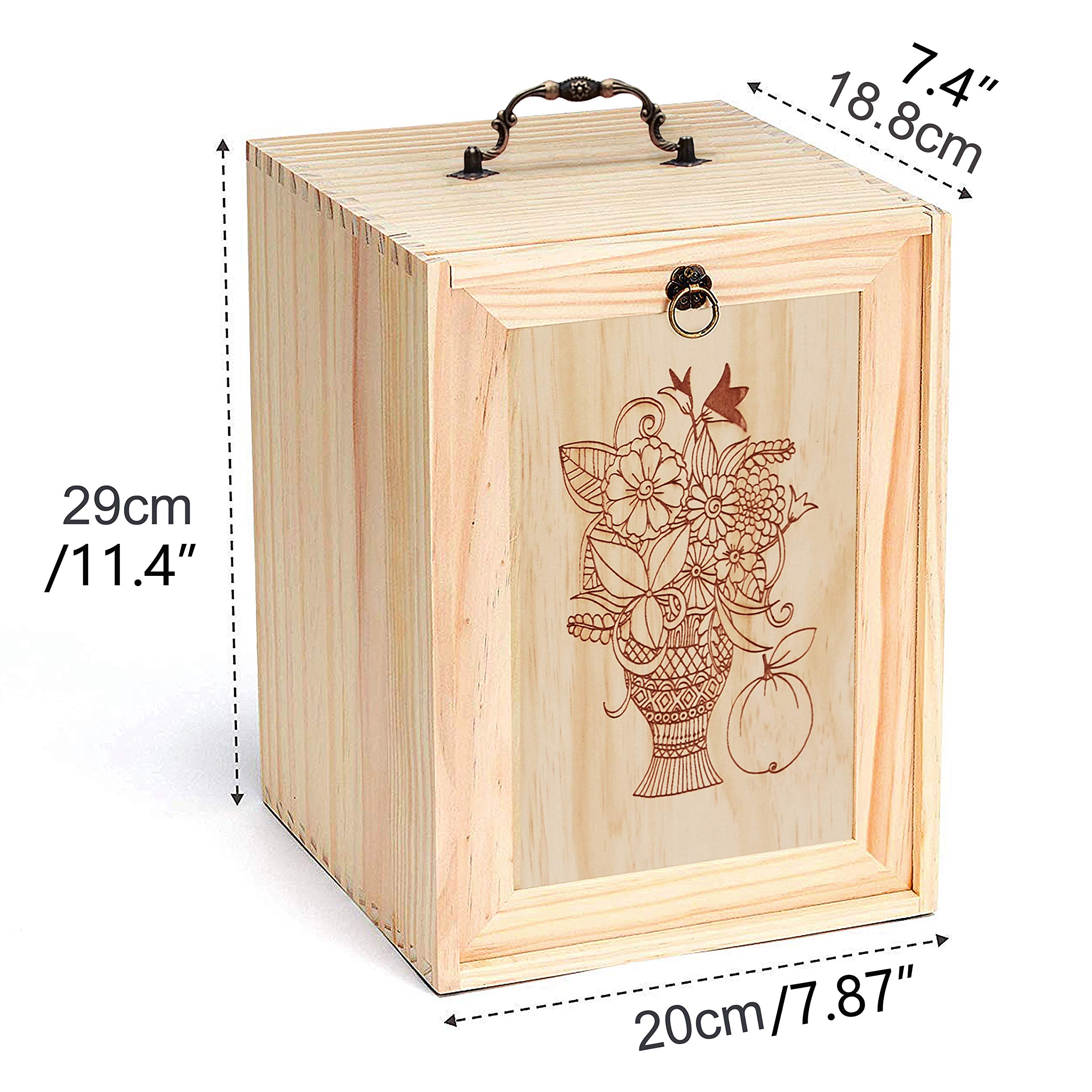 Essential Oil Bottles Storage for 60 Bottles - Holds 5 10 15 20 30 ml Travel Box For Young Living & Doterra bottles - Essential Oil Box Natural Wood(Update Version)