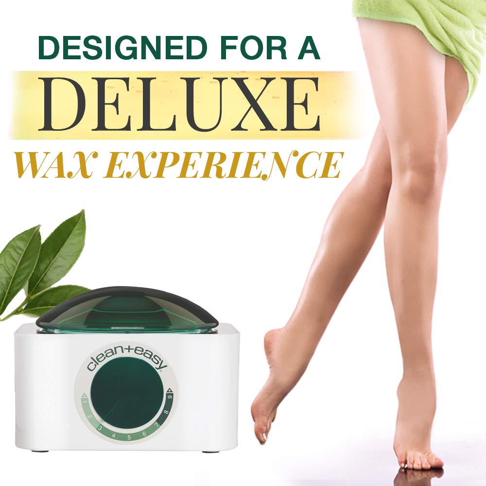 Clean + Easy Deluxe Warmer Only - Thermostatically Controlled Wax Heater with Unique Scraper Preventing Wax Drips for Hygienic Hair Removal Treatment, (120V)